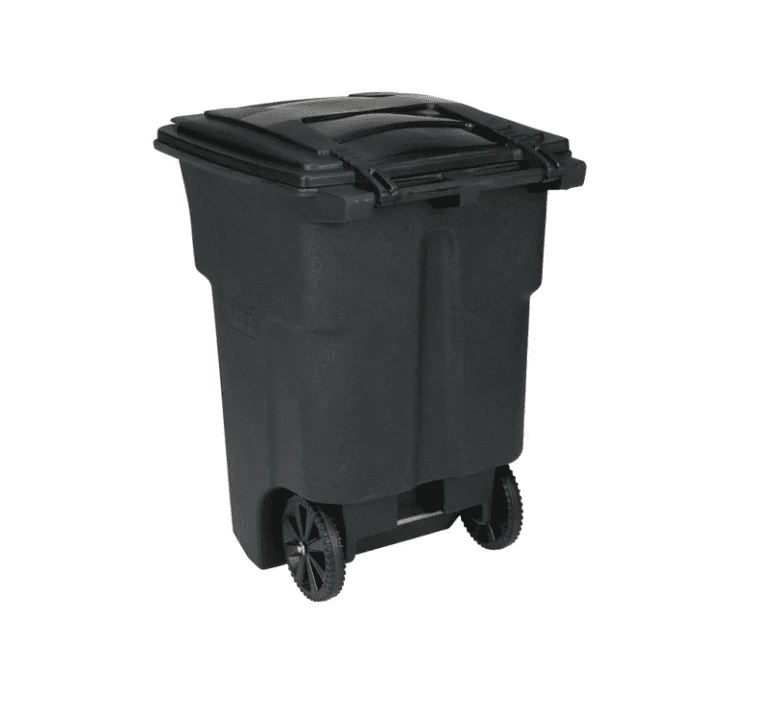 96 Gallon Black Rolling Outdoor Garbage/Trash Can with Wheels and ...