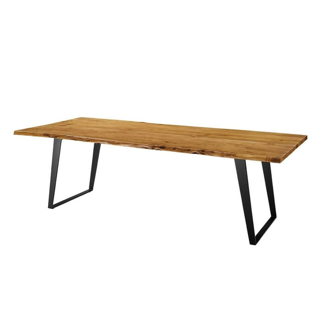 96 Inch Dining Table, Black Natural, Wood, Rectangular, Kitchen Cafe ...
