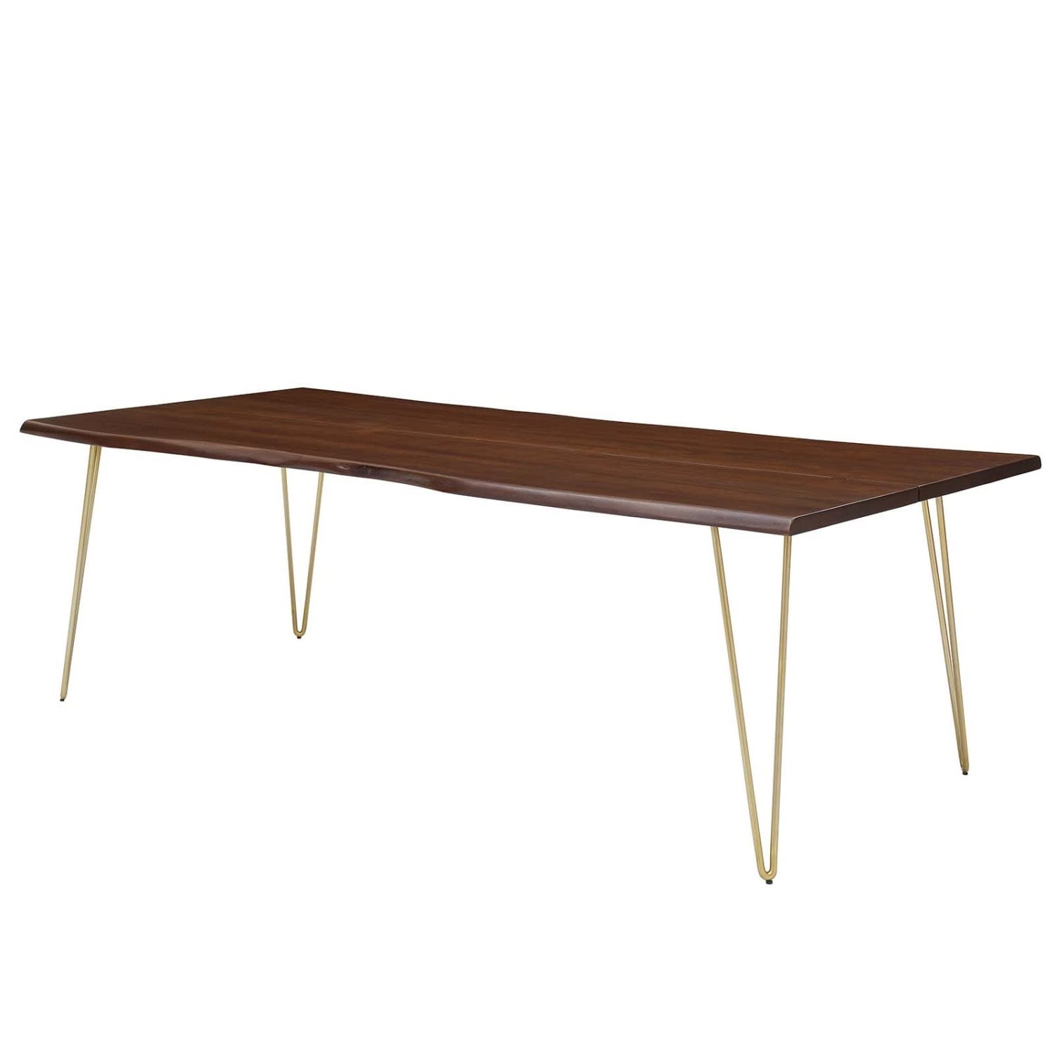 96 Inch Dining Table, Walnut Gold, Wood, Rectangular, Mid Century ...