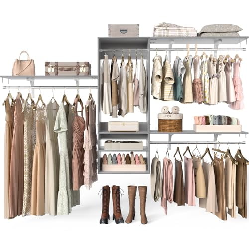 96 Inch Hanging Closet System, 8 FT Closet Organizer System with ...