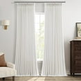 96 Inch Long Pinch Pleated Linen Curtains 2 Panels for Living Room ...