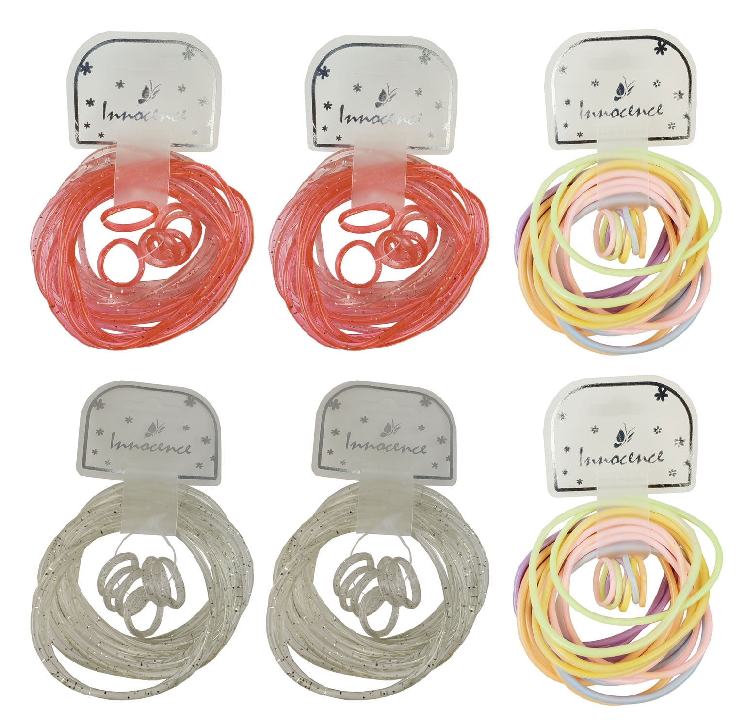 96 Jelly Rubber Bangle Bracelet for Girls Assorted Color with 36 Jelly ...