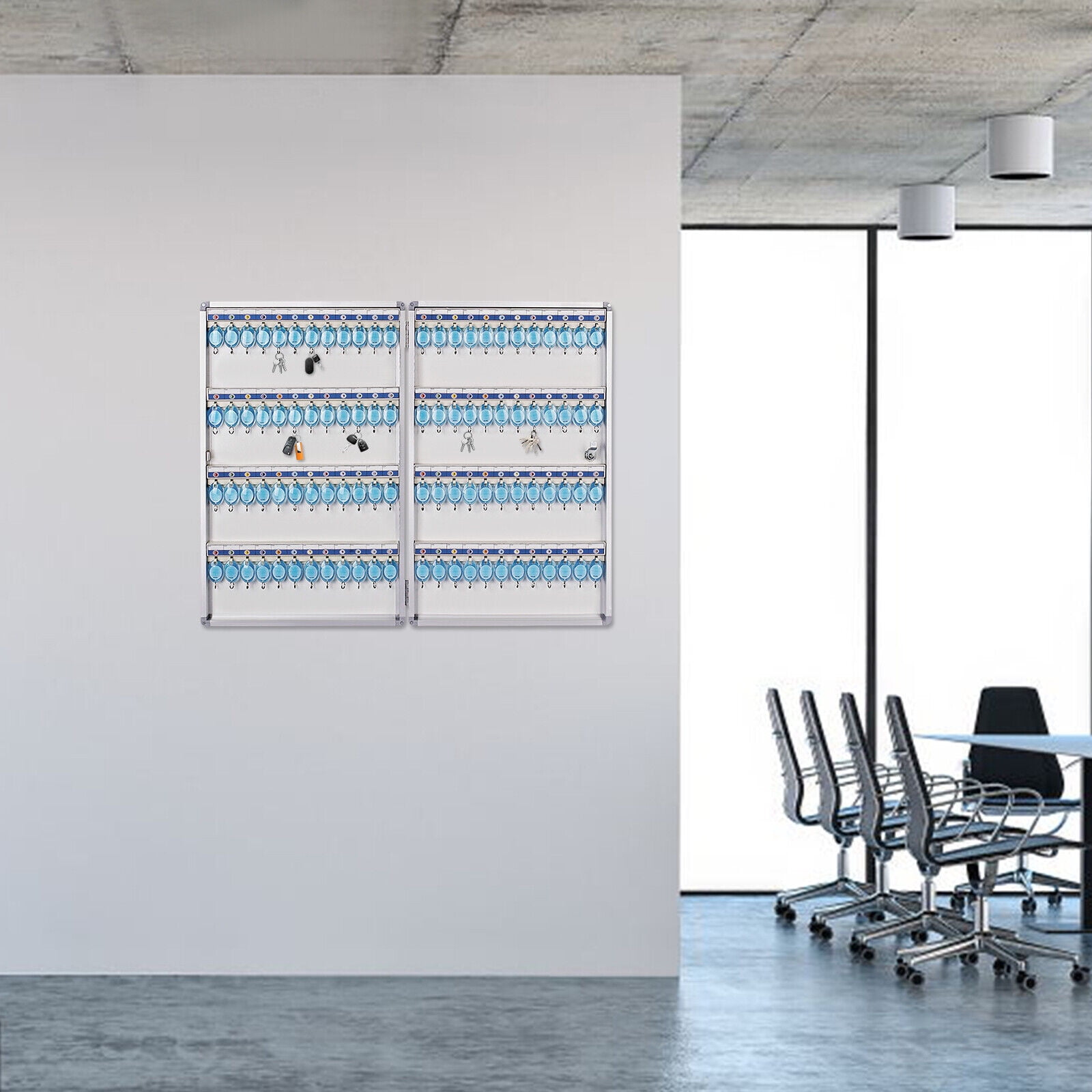 96 Key Wall Mount Storage Cabinet Lock Box Safe Car Dealership Holder ...