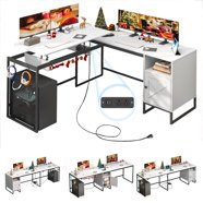 ZenStyle L-Shaped Desk Corner Computer Gaming Laptop Table Workstation ...