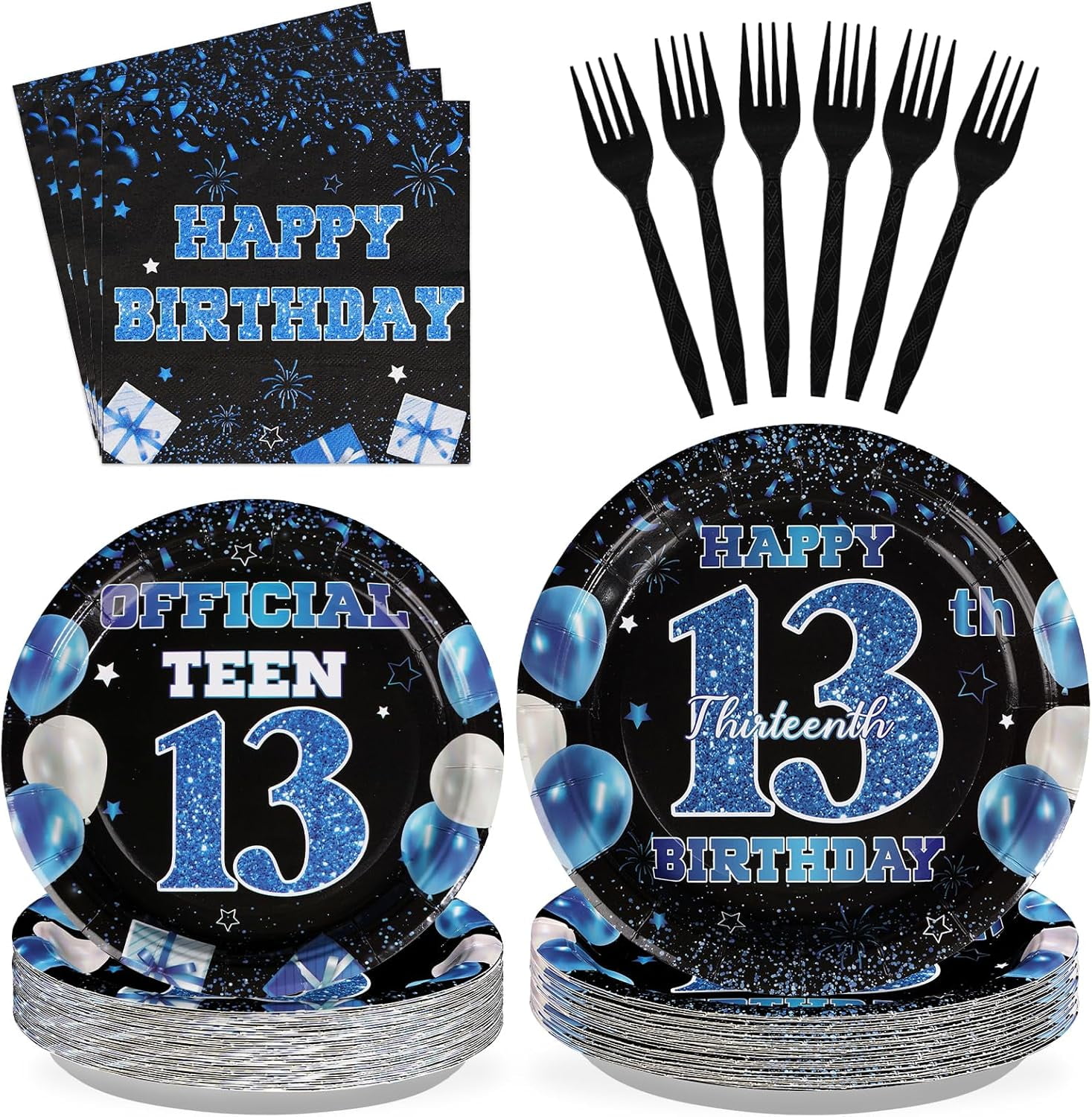 96 PCS 13th Birthday Decorations for Boys 350 GSM Official Teen 13th ...