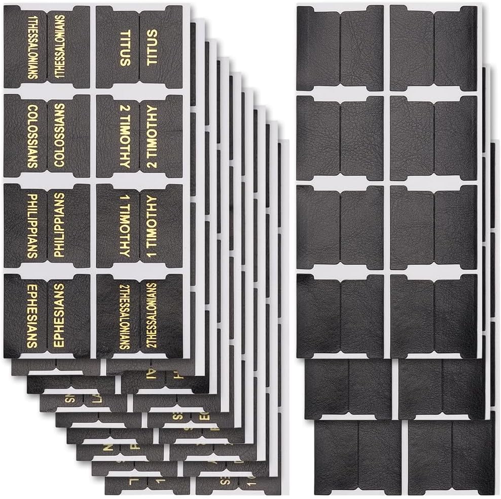 96 PCS Bible Index Tabs includes 66 Leather PU Bible Tabs and 30 Blank ...