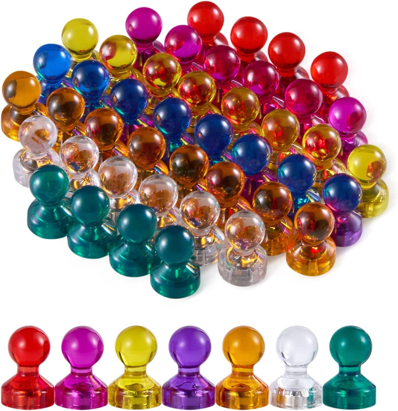 96 PCS Colorful Push Pin Magnets, Office Magnets,8Color Strong Magnetic ...