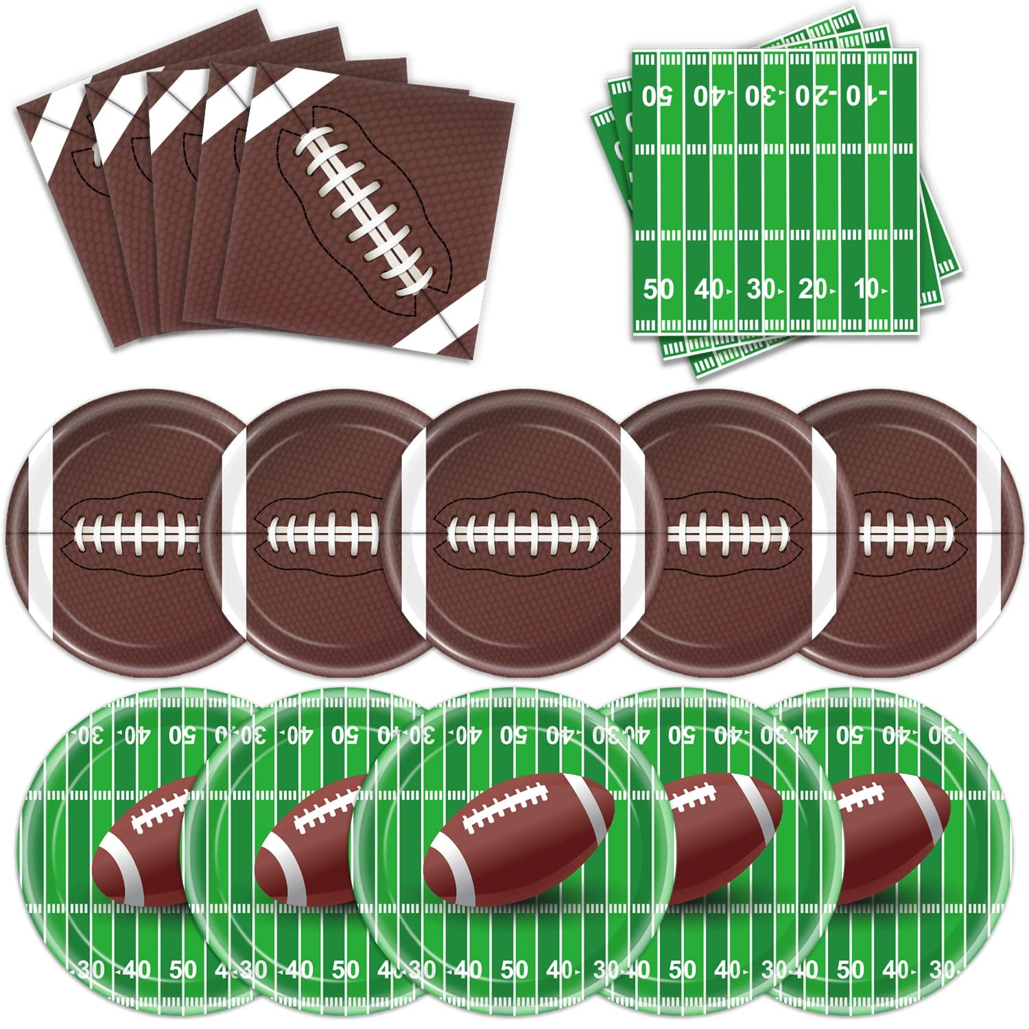 96 PCS Football Party RRF12 Supplies Plates and Napkins Tableware Set ...