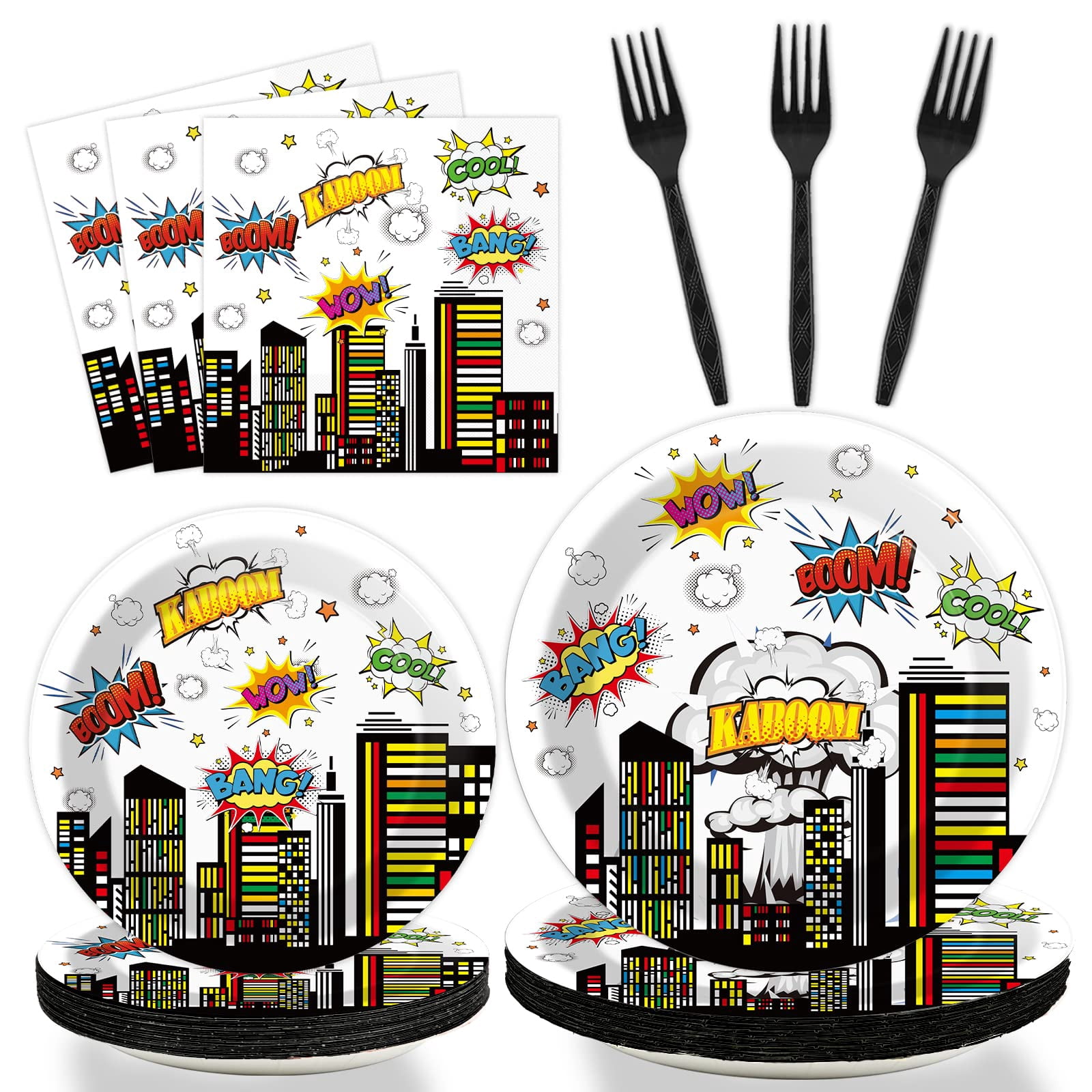 96 PCS Super Theme Hero Party AIS1 Plates Napkins Hero Themed Party ...