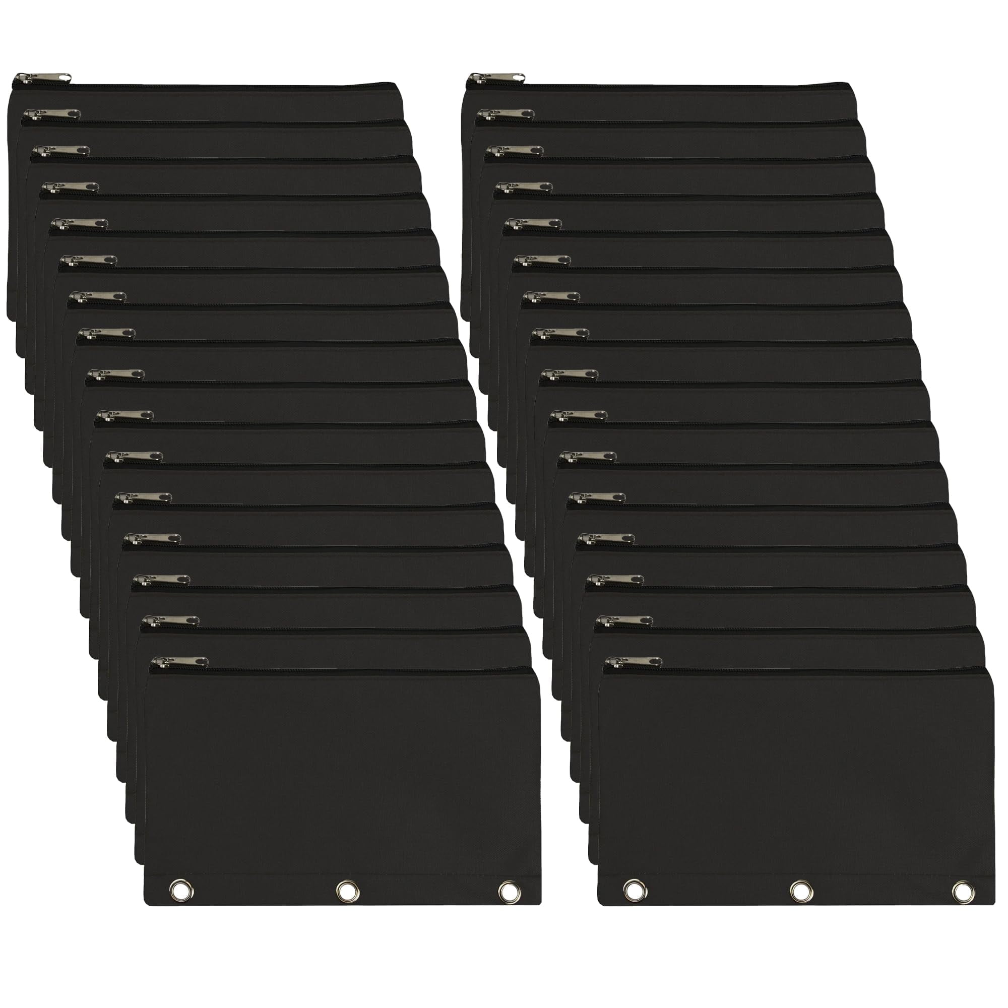 96 Pack of Bulk Wholesale Large 3 Ring Binder Solid Color Zippered ...