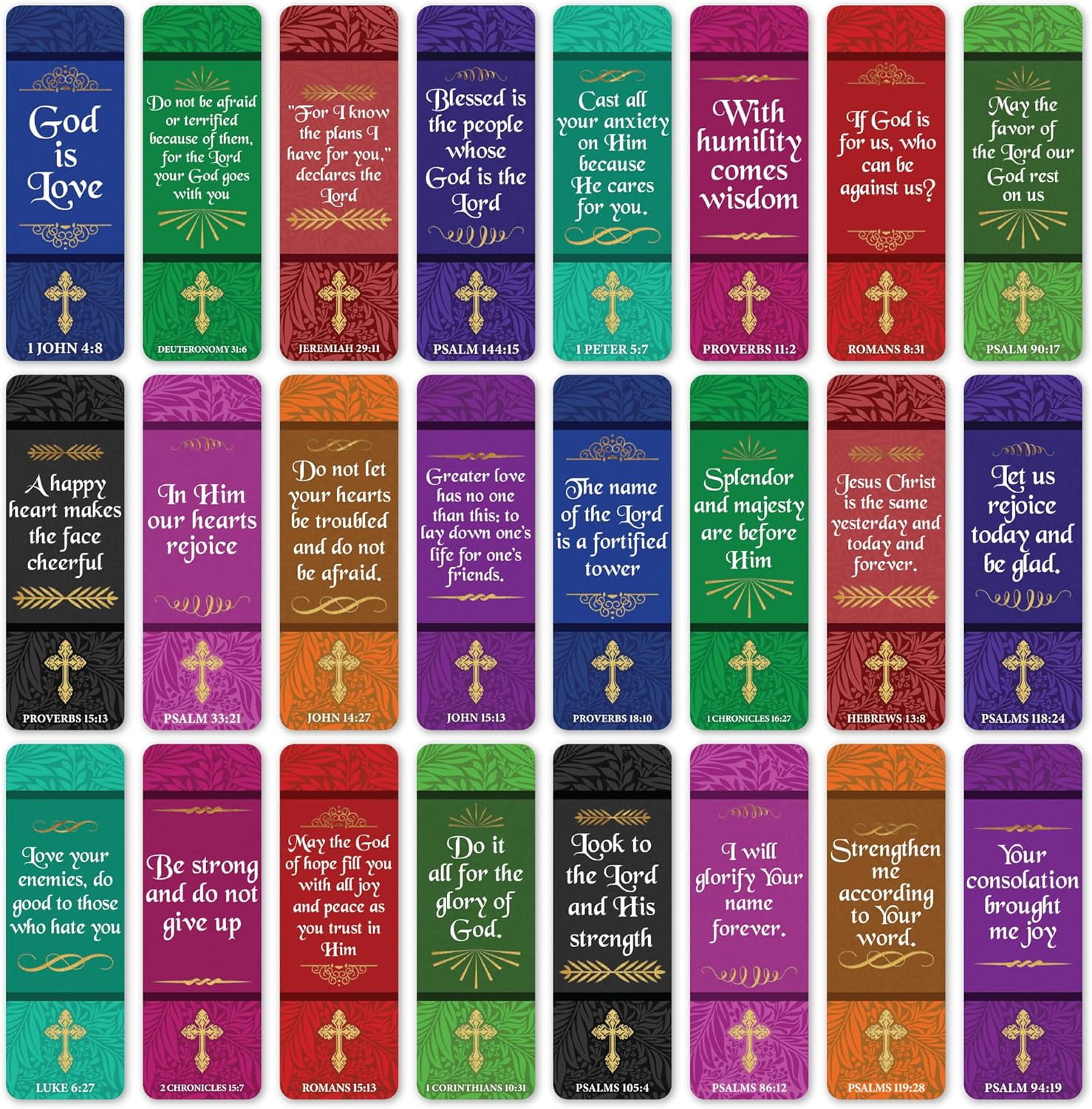 96 Pack Christian Bookmarks With Inspirational Verses, Unique, Vibrant ...