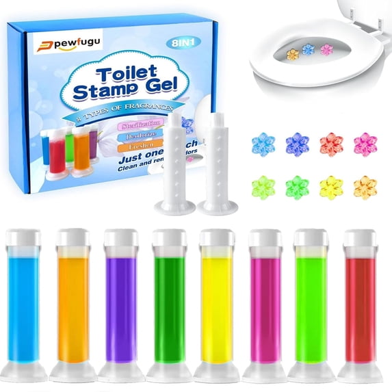 96 Pack Toilet Gel Stamps, 8 Fresh Scents | Long-Lasting Bathroom ...