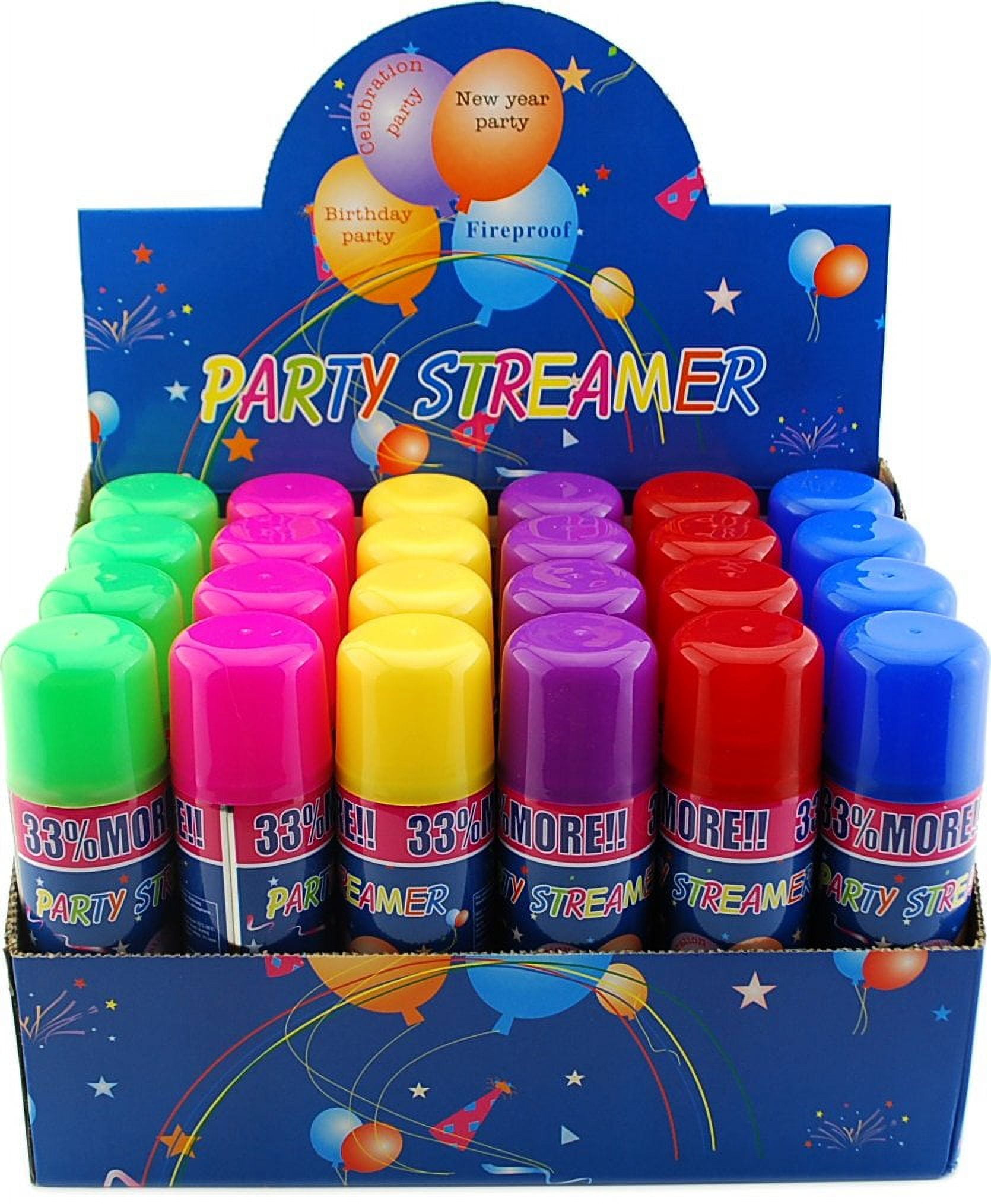 96 Pack of Party Streamer Spray String in a Can Children's Kid's Party ...
