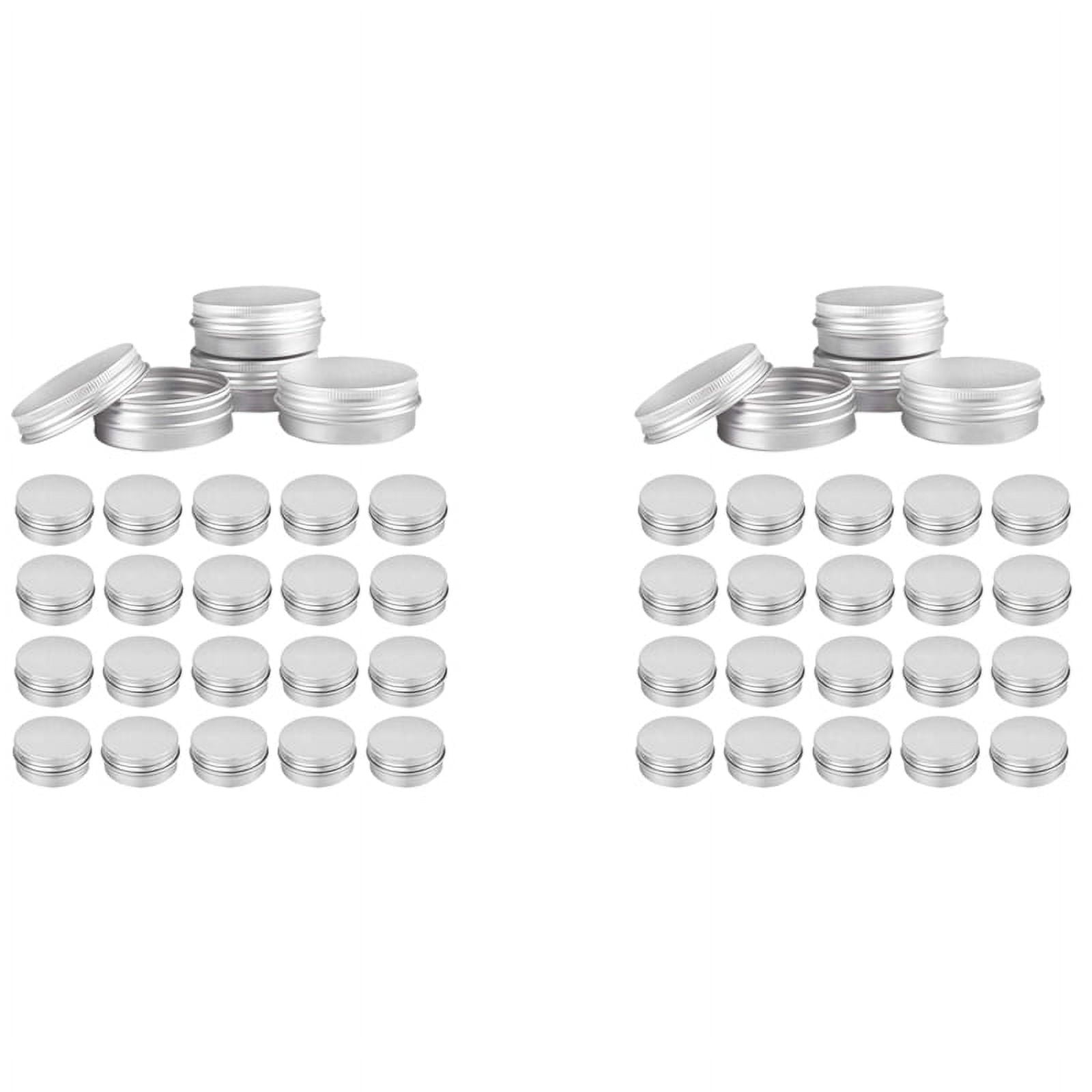 96 Pcs 1 Oz Tins Silver Aluminum Tins Cans Screw Top Round Aluminum ...