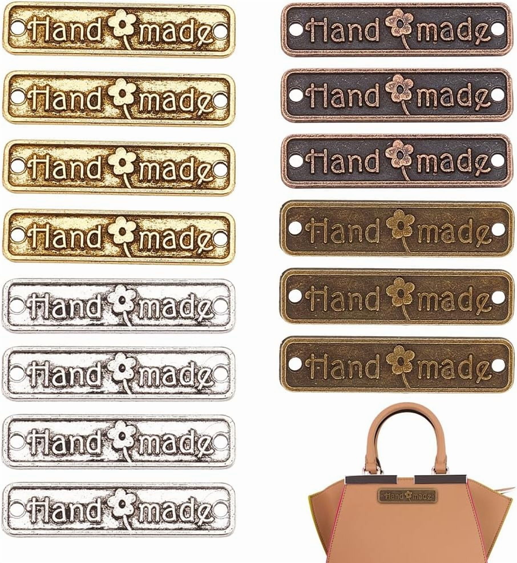 96 Pcs 4 Colors Alloy Handmade Tags Tibetan Style Handmade Labels ...