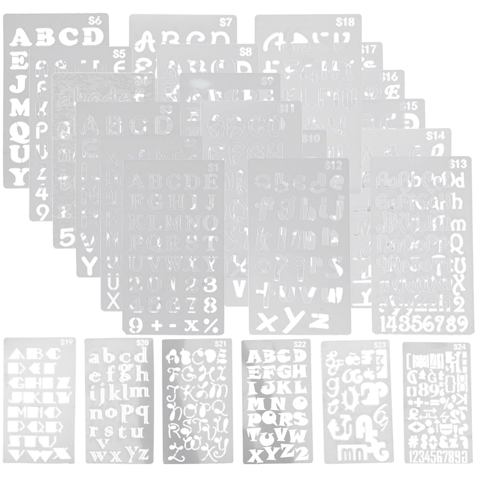 96 Pcs Alphabet Stencils Plastic Painting Templates Drawing Stencils ...