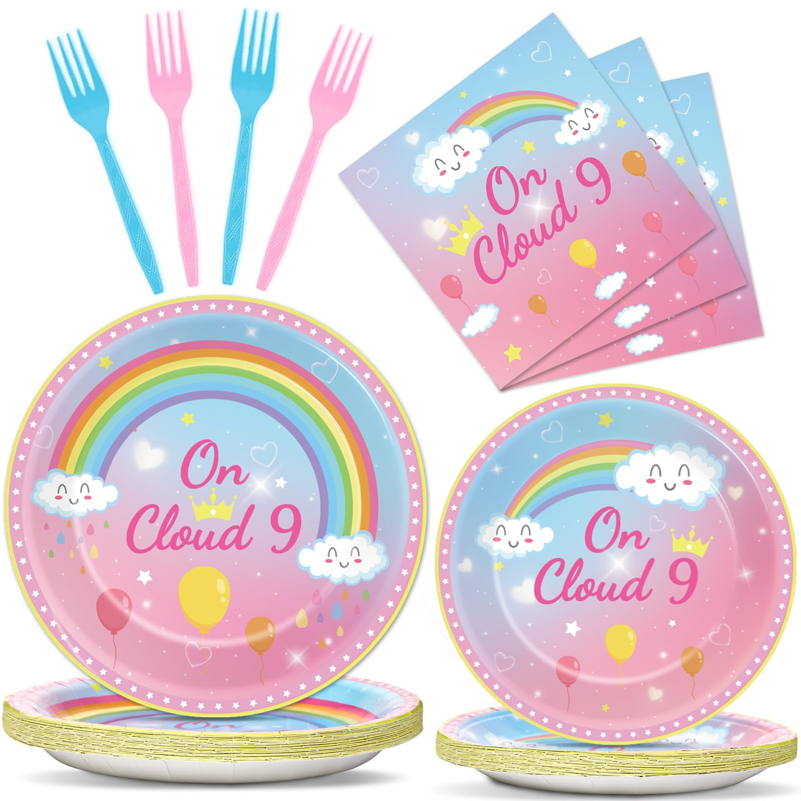 96 Pcs On FEV6 Cloud 9 Birthday Decorations for Girls On Cloud 9 Party ...