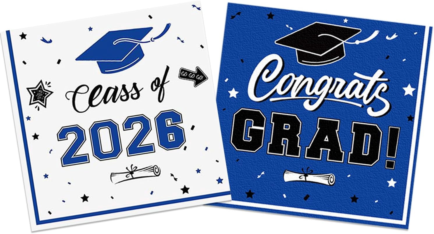 96 Pcs Graduation Party Napkins Disposable Paper Napkins for College ...