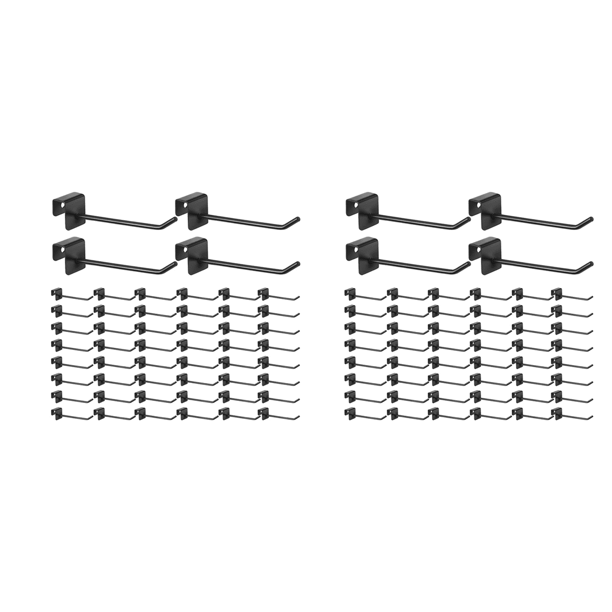 96 Pcs Gridwall Hooks 4 Inch Black Metal Panel Hook Hanger Square Tube ...