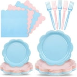 96 Pcs Ivory Paper Plates and Napkins Set Party Supplies, Tableware set ...