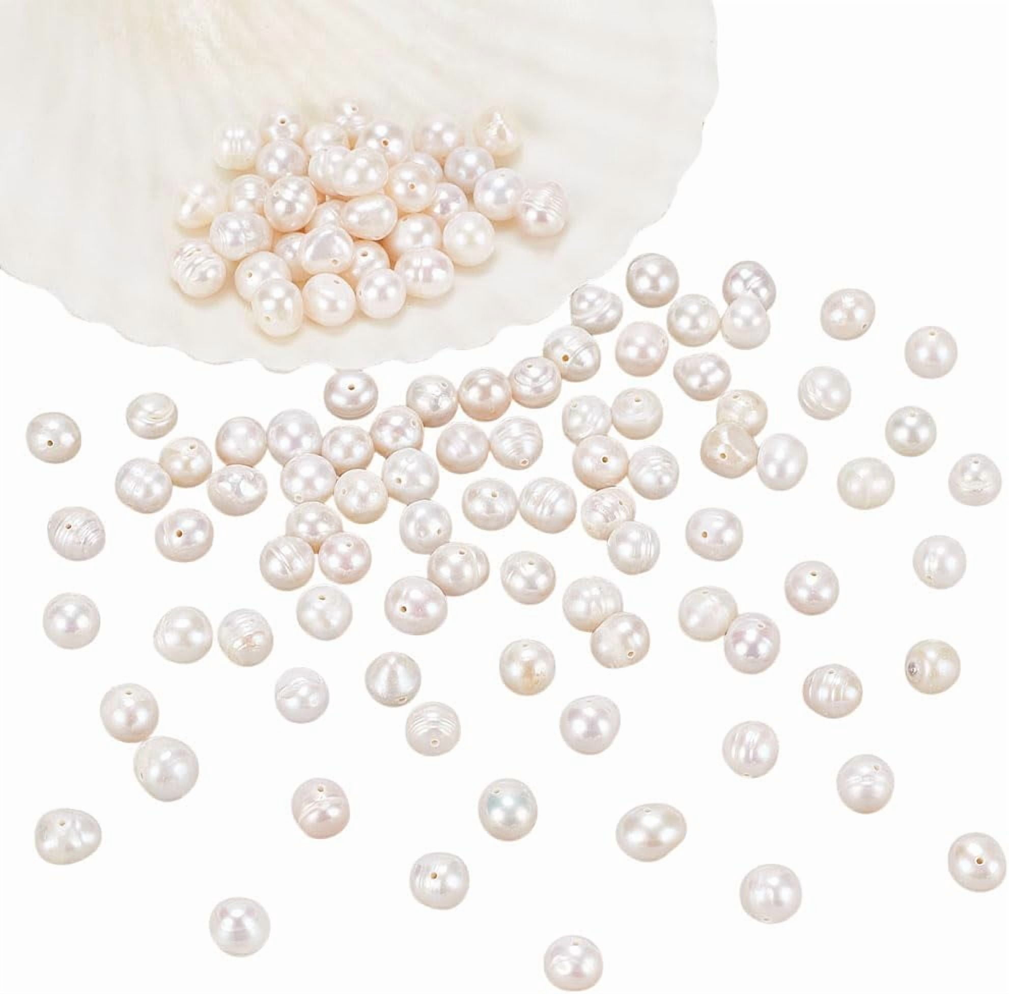 96 Pcs Natural Pearl Beads 5x6mm Seashell Color Freshwater Cultured ...