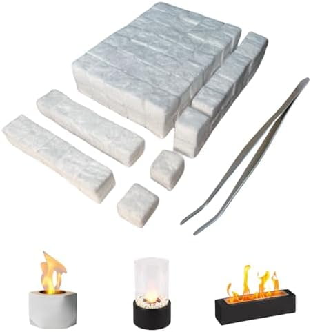 96 Pcs Small Ceramic Wool Wick for Tabletop Fire Pit, Suitable for ...