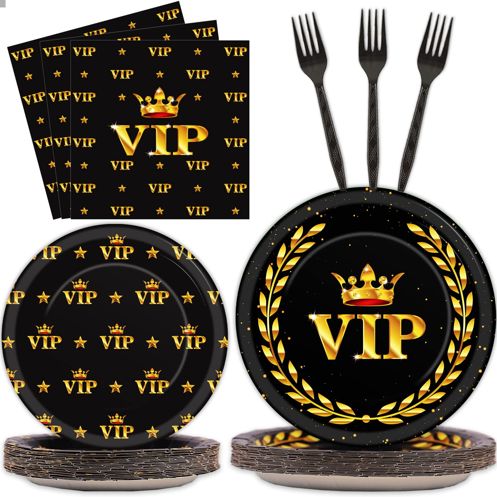 96 Pcs Vip Movie RRF12 Night Party Supplies Paper Plates Napkins ...