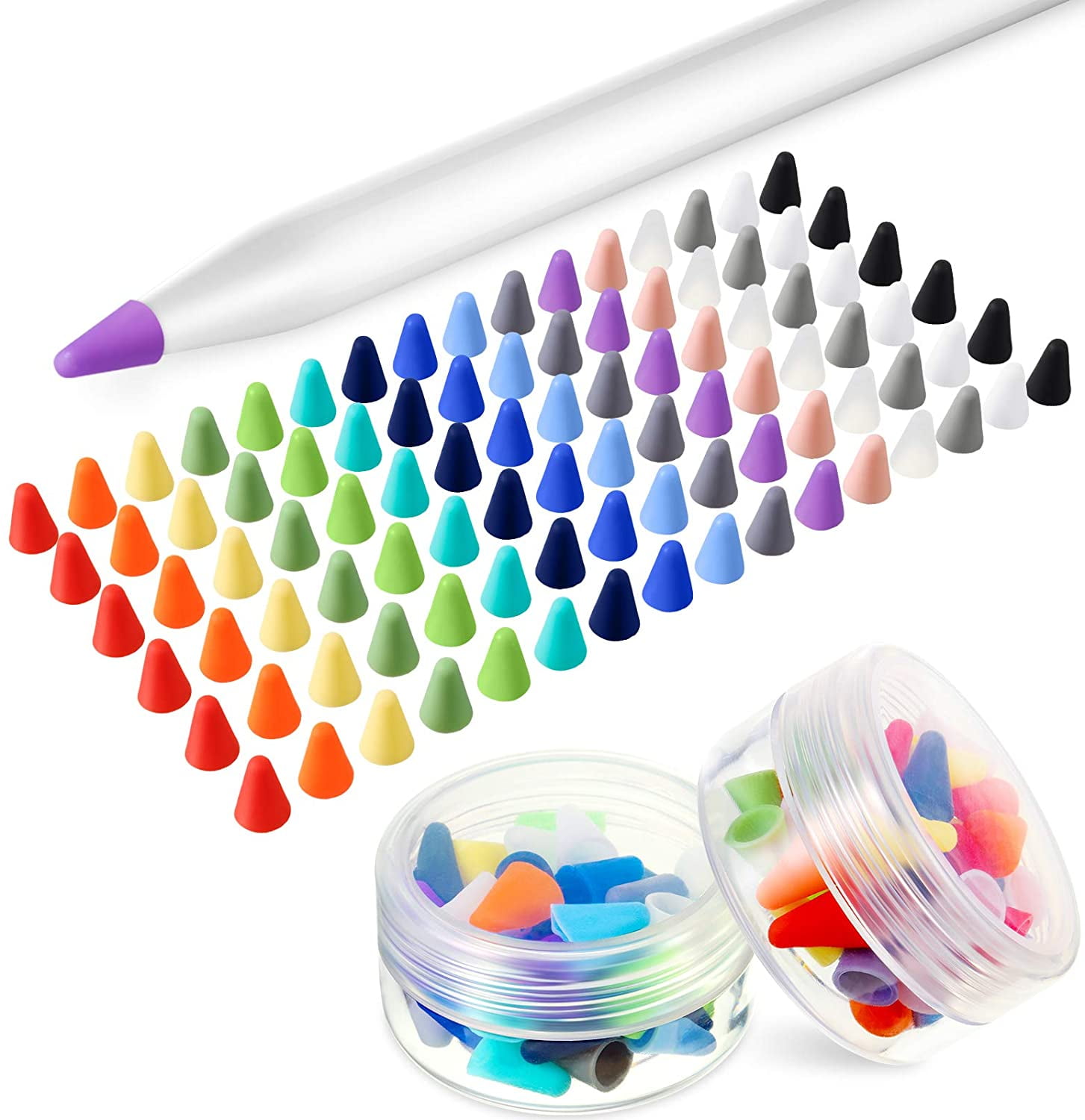 96 Pieces Nib Cover Silicone Nibs Covers Compatible with Pencil 1st and ...