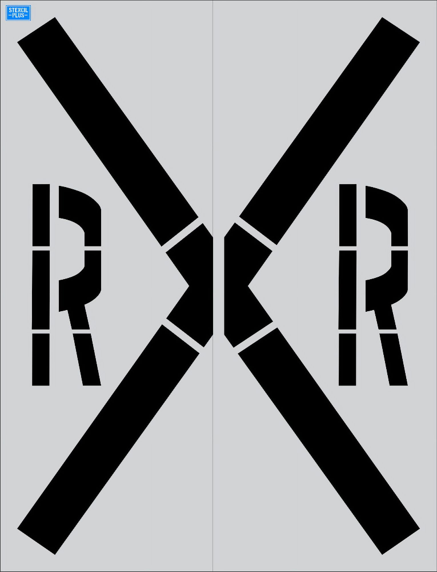 96" Railroad Crossing Symbol Pavement Marking Stencil Thickness: .100 ...