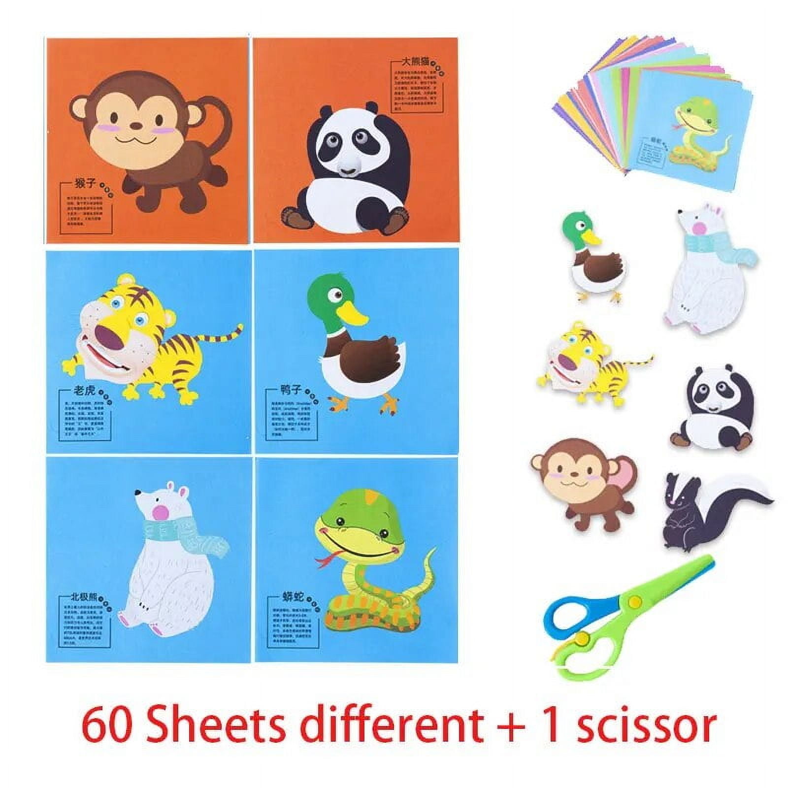 96/Set Children Cartoon Color Handmade Paper-cut Toys DIY Handmade ...