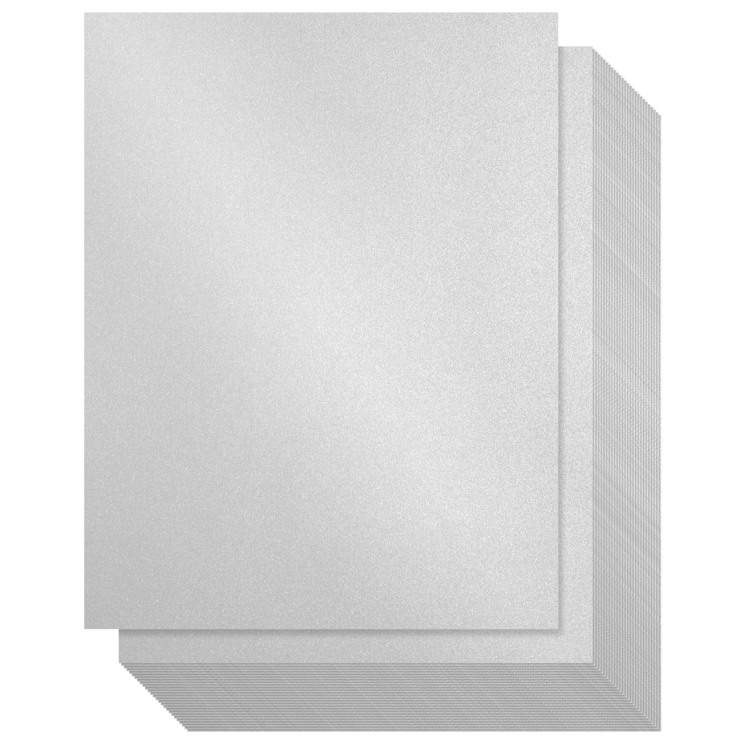 96 Sheet Silver Shimmer Metallic Cardstock, Double-Sided Paper for ...