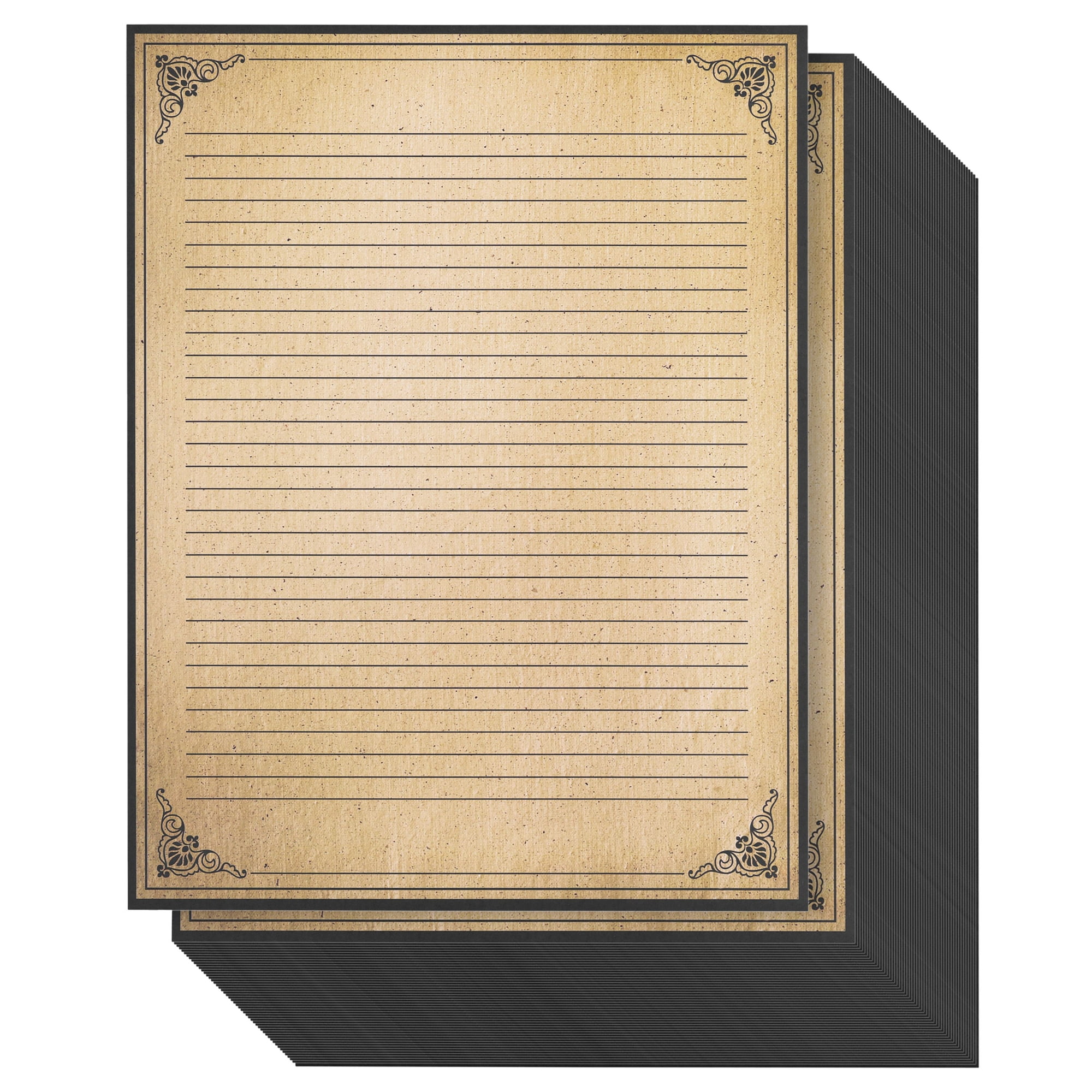 96 Sheets Vintage Lined Paper with Antique Border for Writing Letters ...