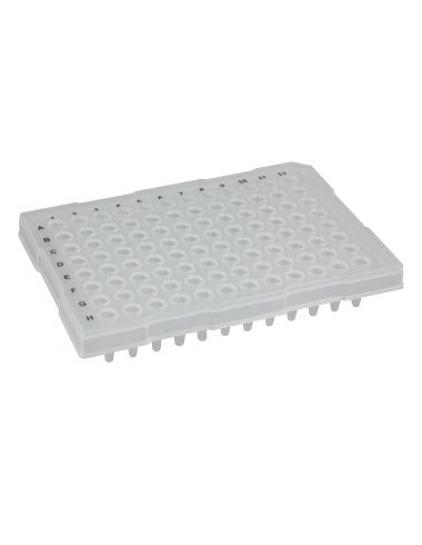 96-Well Semi-Skirted PCR Plate, Raised Rim, Natural, 25 Plates/Unit ...