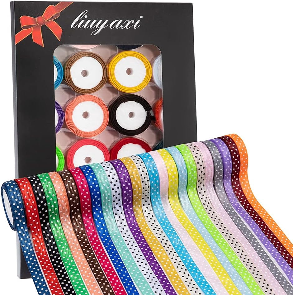 96 Yard Grosgrain Ribbon Set, 3/8" X 4 Yard/Roll, 24 Colors Fabric ...