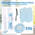 96 disposable toilet brush heads with 2 long handles and storage ...