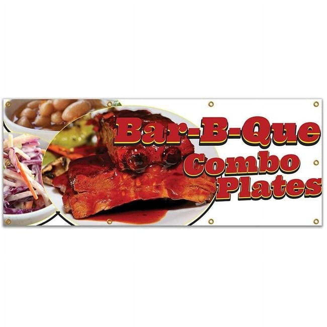 96 in. Bar-B-Que Combo Plates Banner with Concession Stand Food Truck ...