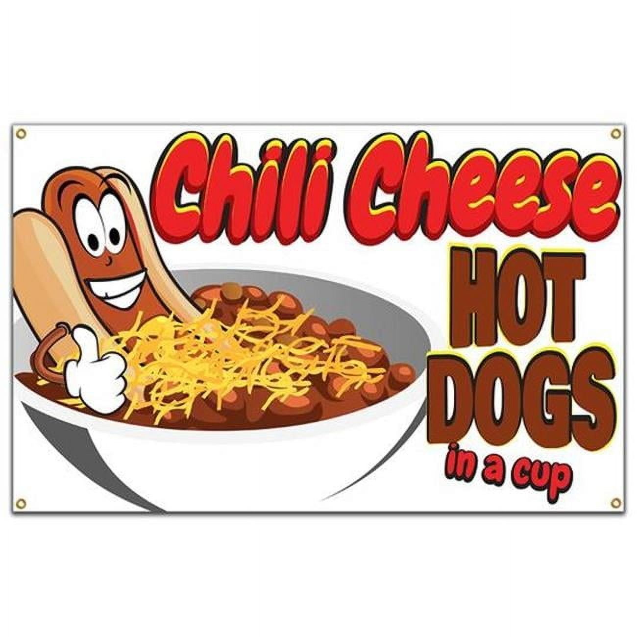 96 in. Chili Cheese Hot Dogs Banner with Concession Stand Food Truck ...