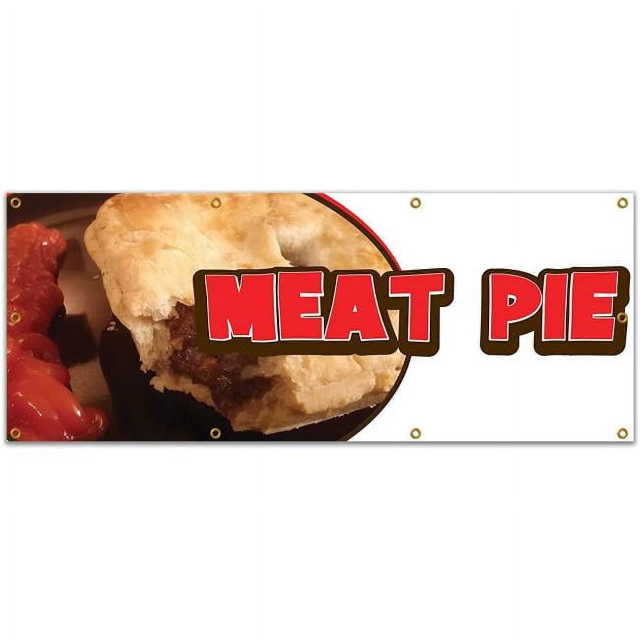 96 in. Meat Pie Banner with Concession Stand Food Truck Single Sided ...