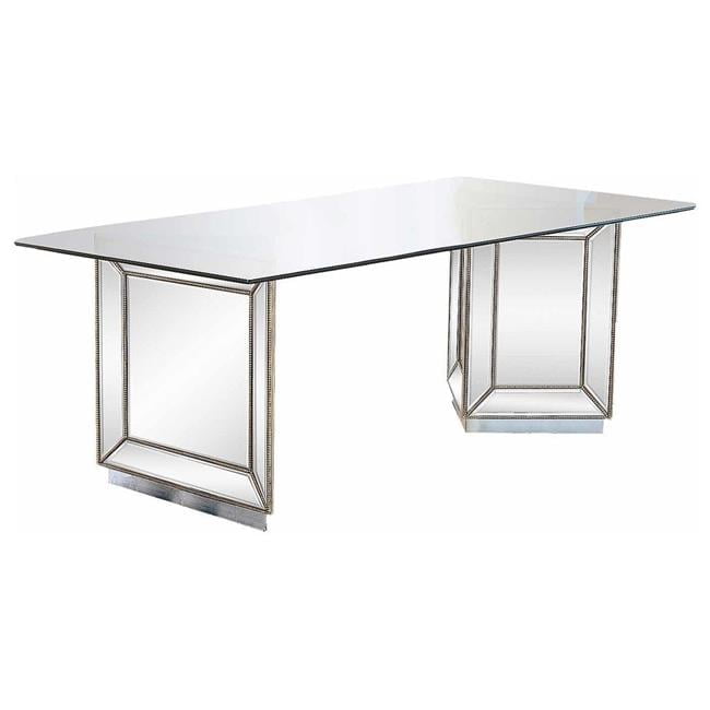 96 in. Nicolette Mirrored Silver Dining Table, Silver - Walmart.com