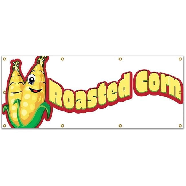 96 in. Roasted Corn Banner with Concession Stand Food Truck Single ...