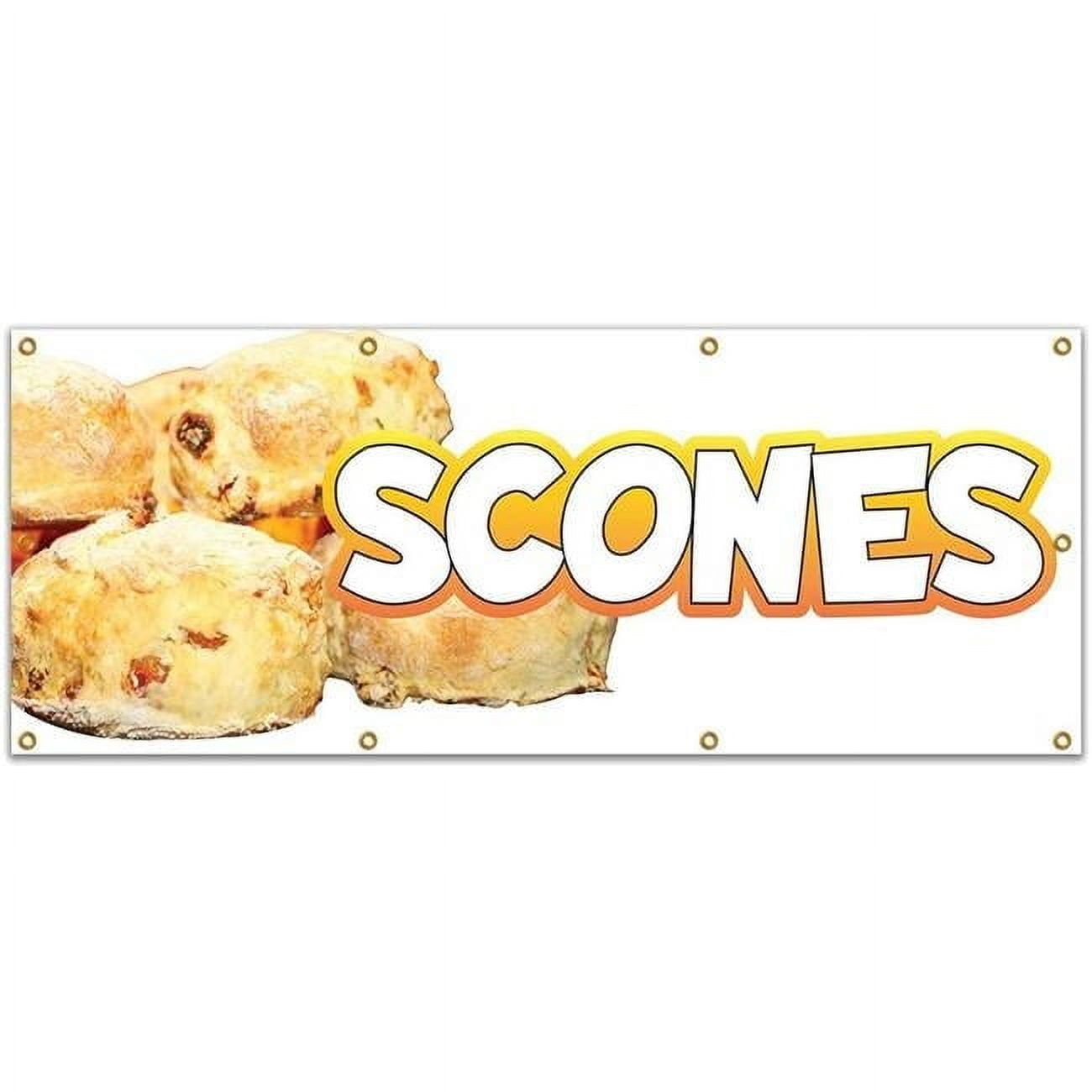 96 in. Scones 2 Banner with Concession Stand Food Truck Single Sided ...