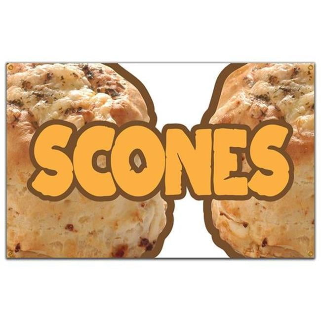 96 in. Scones Banner with Concession Stand Food Truck Single Sided ...