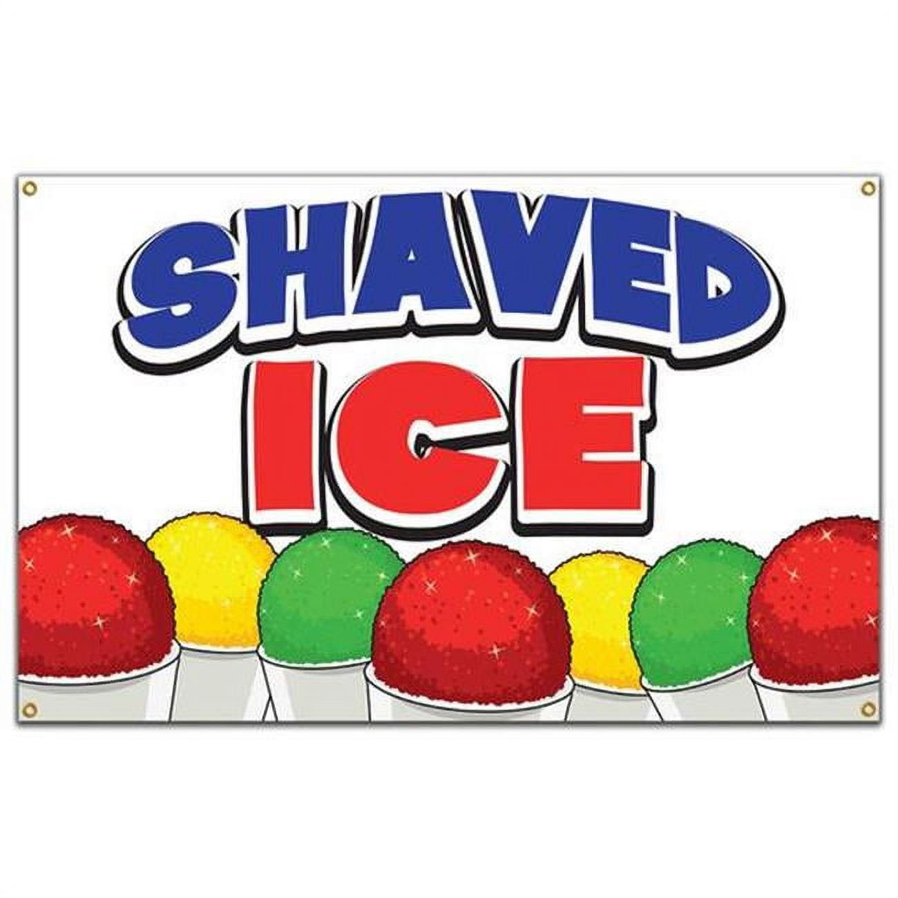 96 in. Shaved Ice Banner with Concession Stand Food Truck Single Sided ...