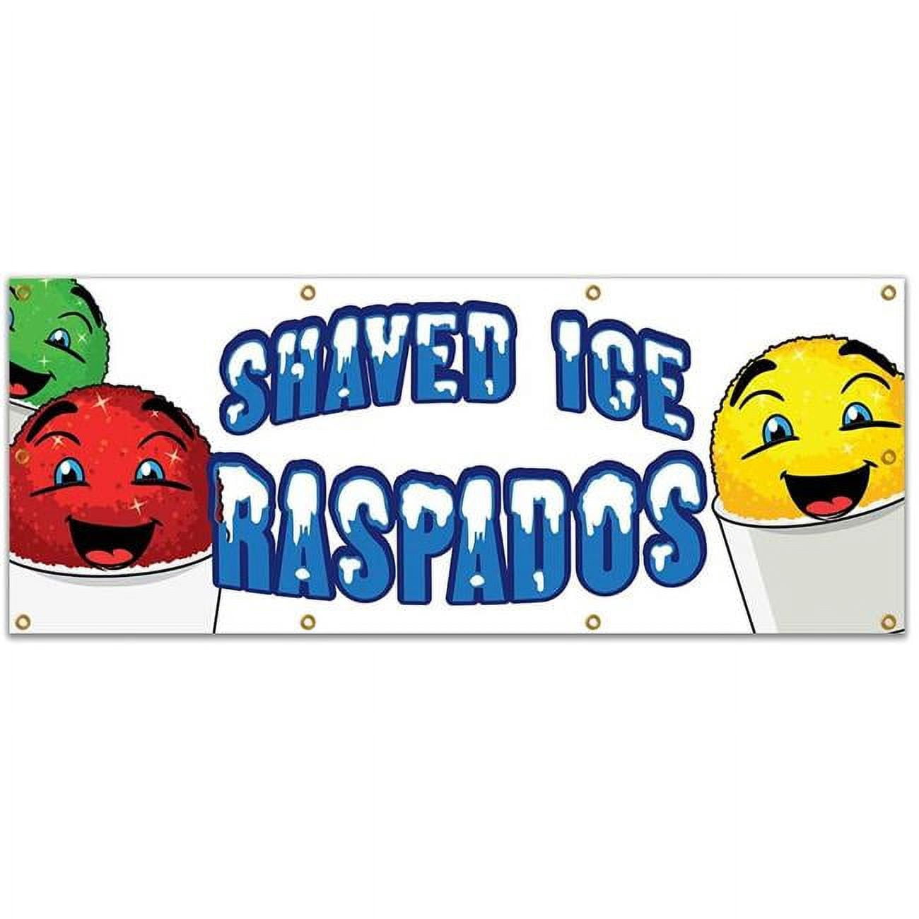 96 in. Shaved Ice Raspados Banner with Concession Stand Food Truck ...