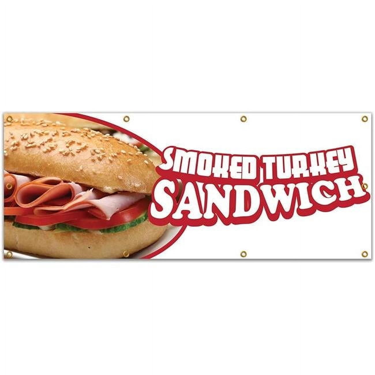 96 in. Smoked Turkey Sandwich Banner with Concession Stand Food Truck ...