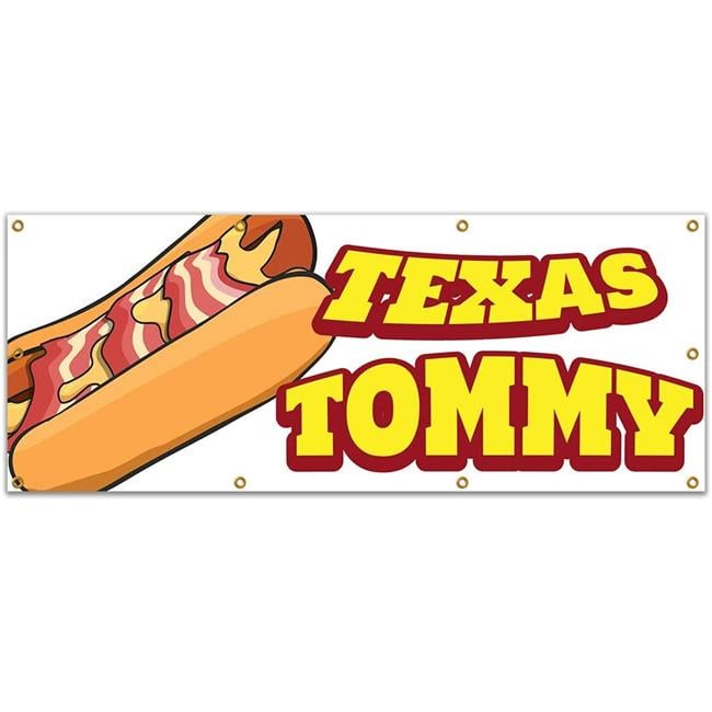 96 in. Texas Tommy Banner with Concession Stand Food Truck Single Sided ...