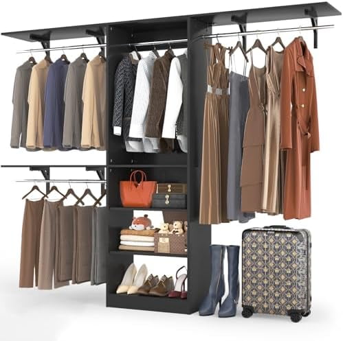 96 inch Closet System with Storage Shelves, 8FT Closet Organizer System ...