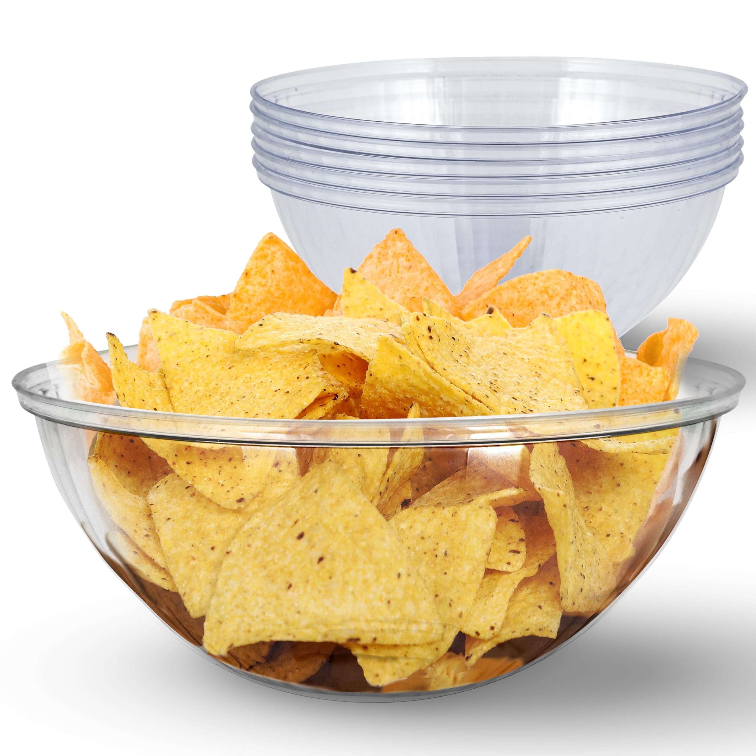 96 oz Clear Plastic Serving Bowls (6 Pack) Disposable Candy Dishes ...