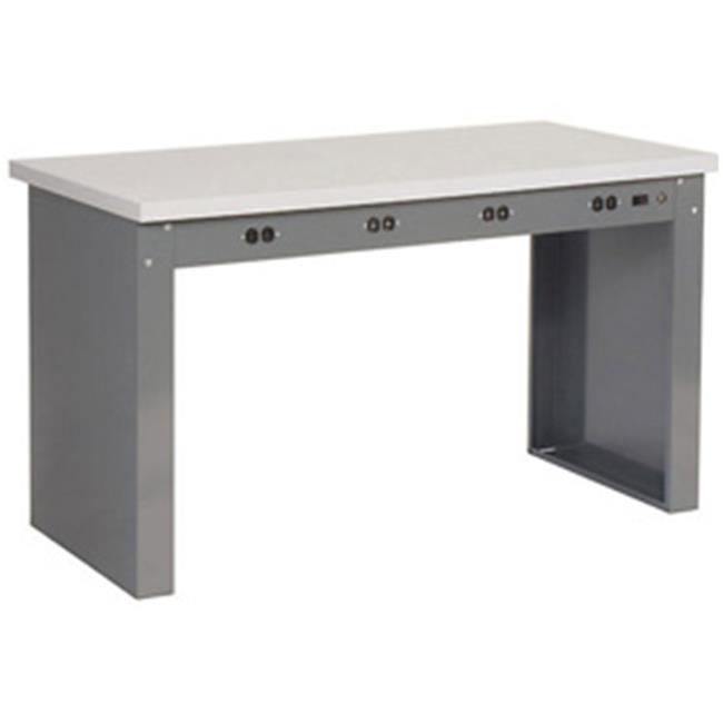 96 x 30 in. Panel Leg Workbench with Power Apron & Plastic Laminate ...