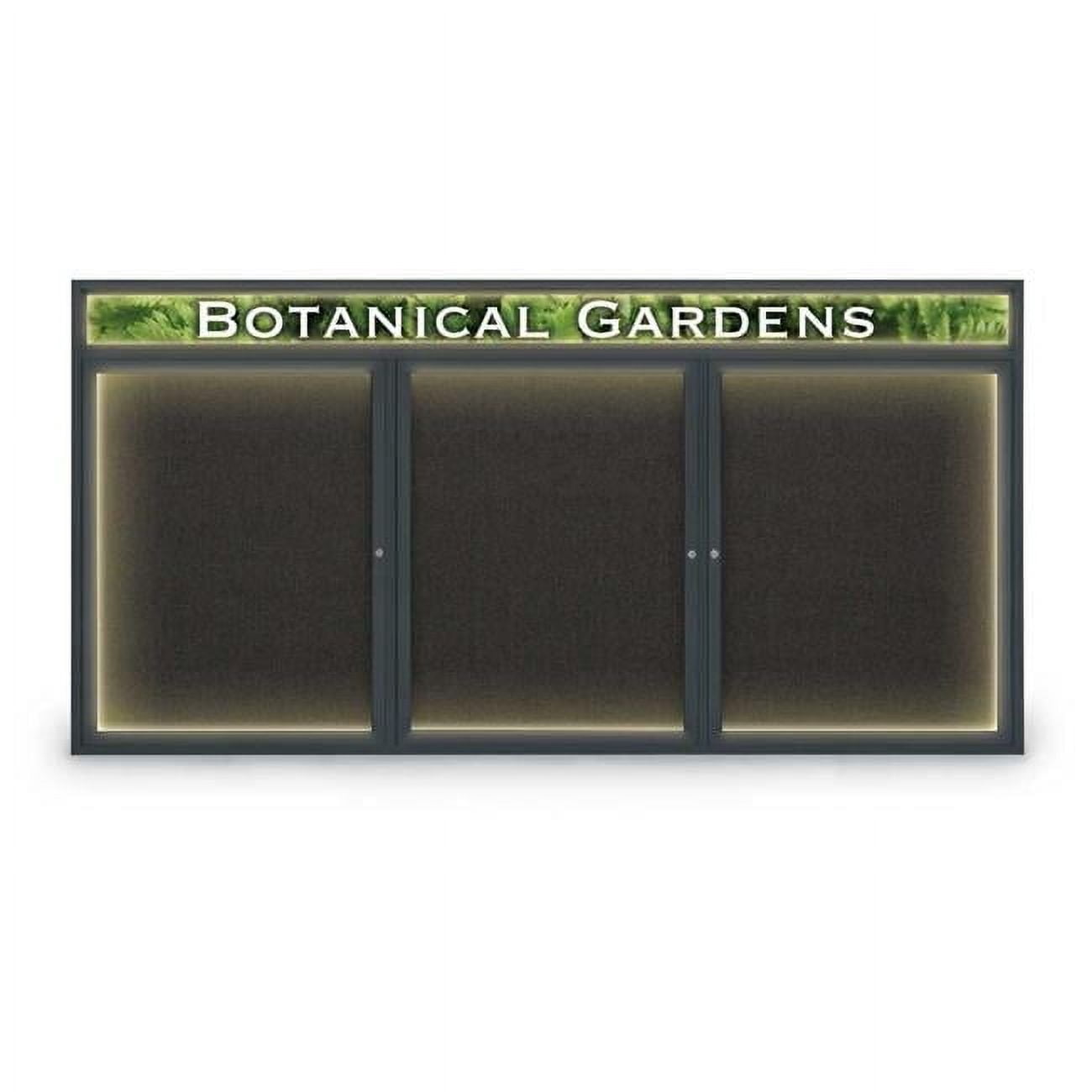 96 x 48 in. Triple Door Traditional Indoor with Header & Illumination ...